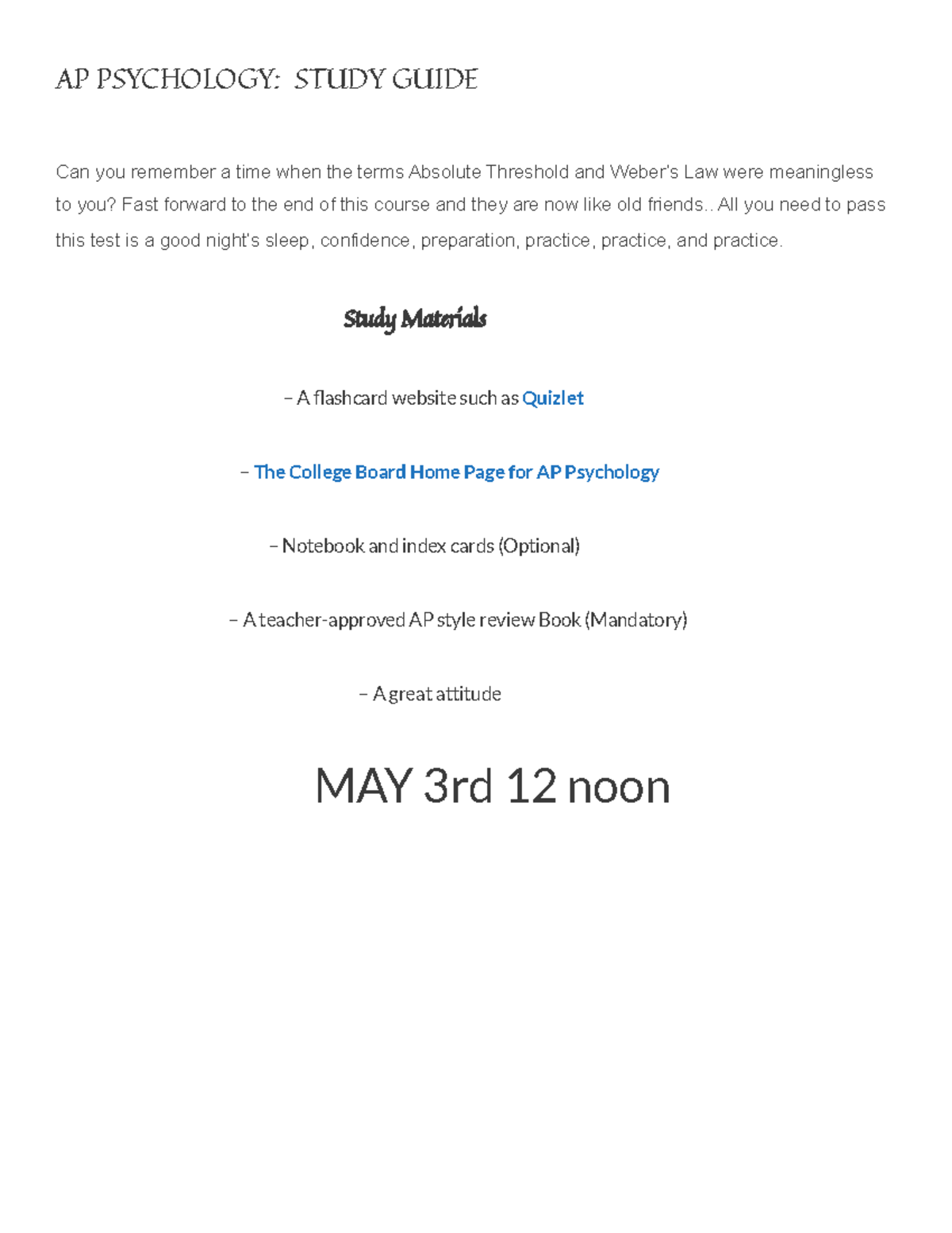 Maria Sazonova - Tips for Taking AP Psychology Test - 2873500 - AP ...