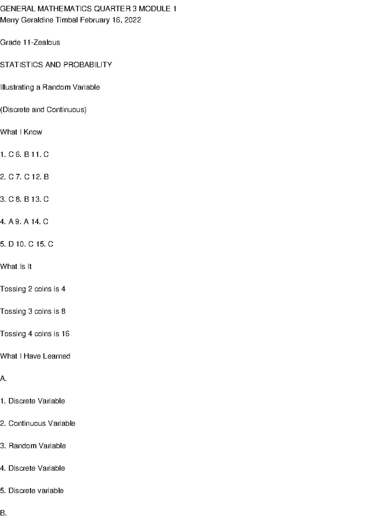Statistics and Probability Illustrating a Random - GENERAL MATHEMATICS ...