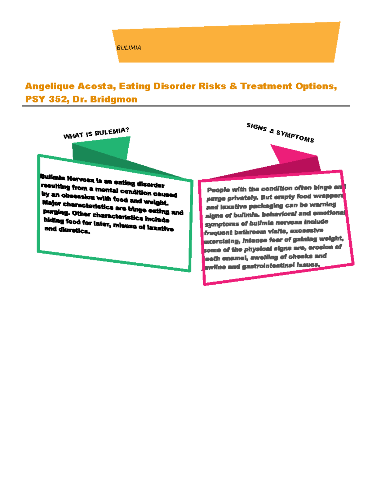 Eating Disorder Risk and Treatment Options - Angelique Acosta, Eating ...