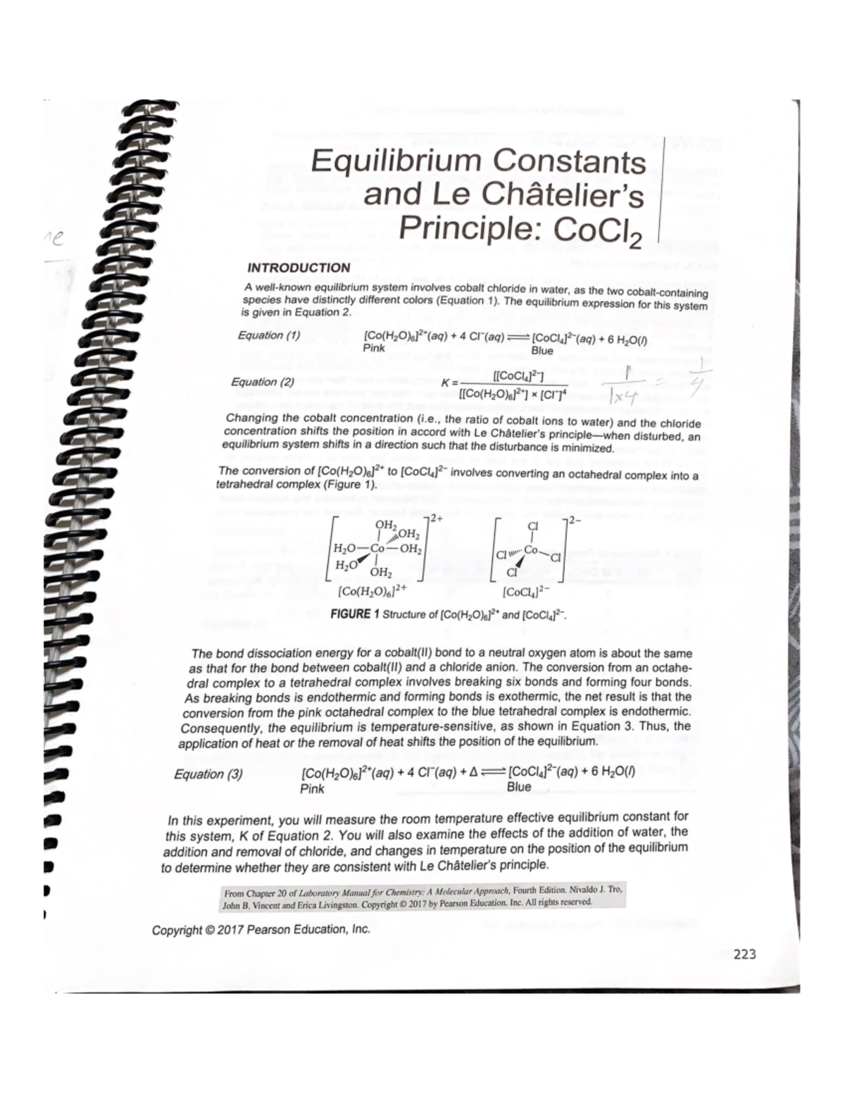 Equilibrium Constants - CH 122L - Studocu
