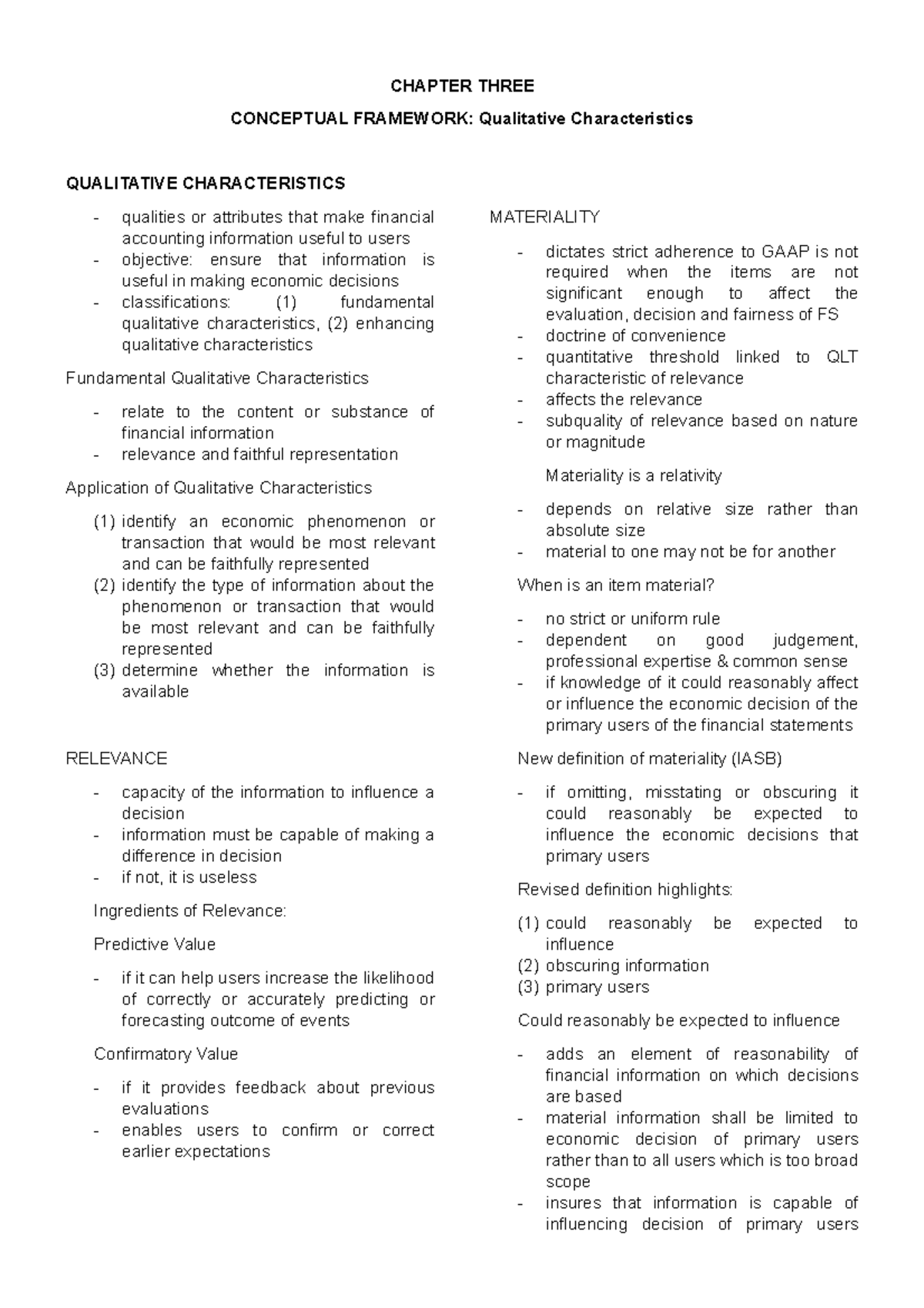 FAR0 Chapter 3 - NOTR - CHAPTER THREE CONCEPTUAL FRAMEWORK: Qualitative ...