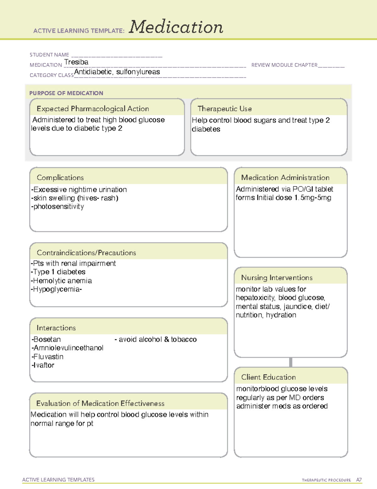 Active learning template medication 7 - ACTIVE LEARNING TEMPLATES ...