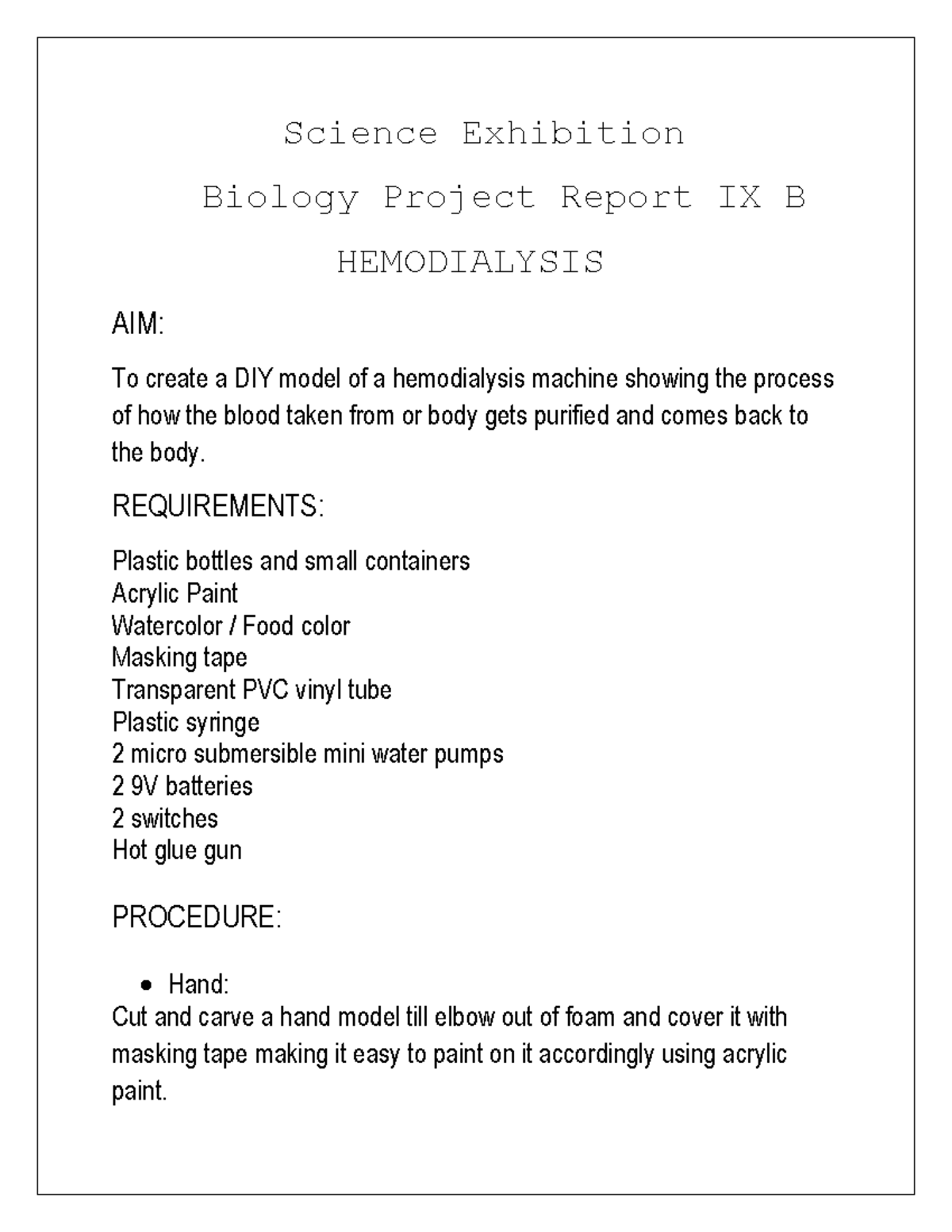 Science Exhibition bio - Science Exhibition Biology Project Report IX B ...