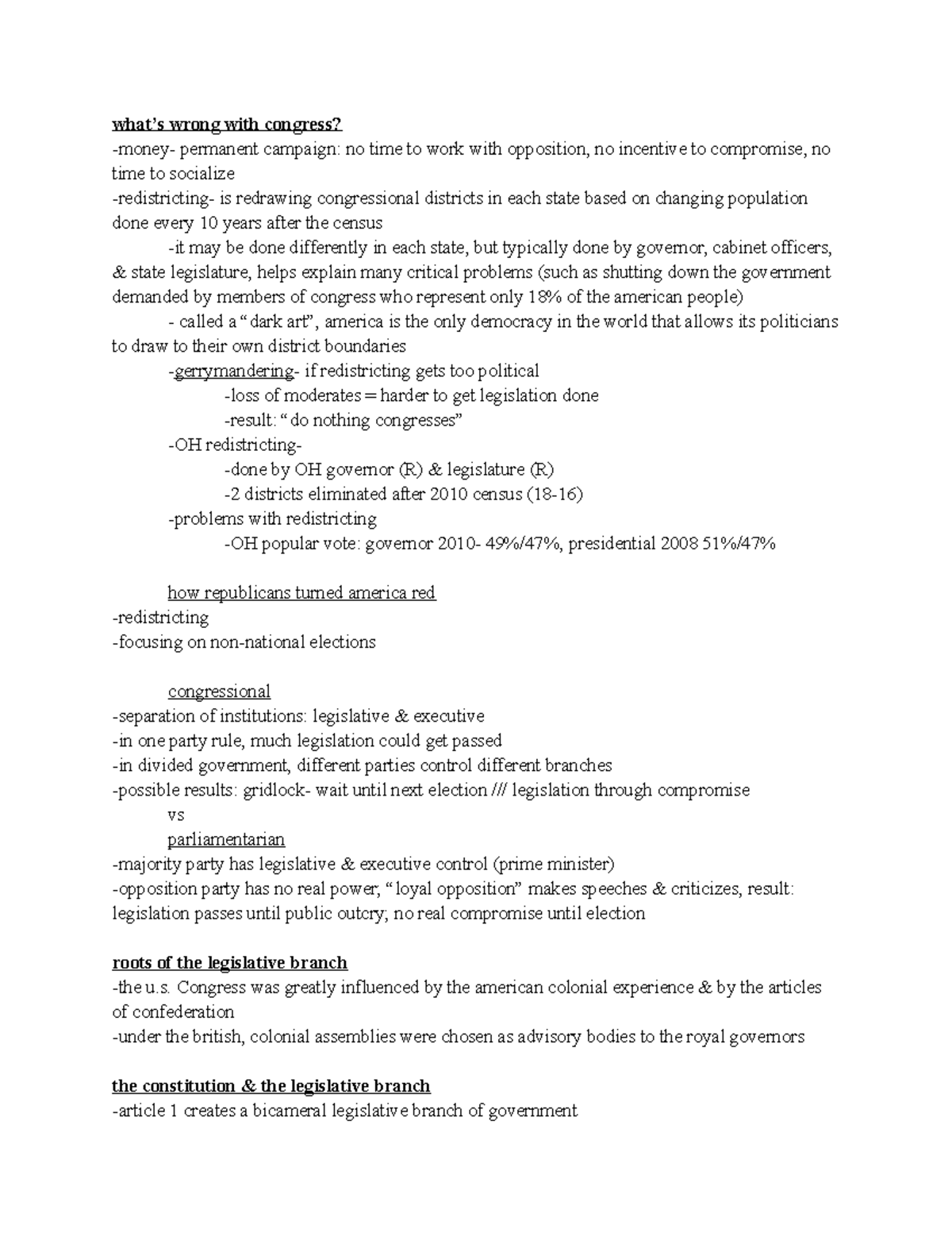Politics 10-24-17 - Professor Richard Robyn notes directly from ...