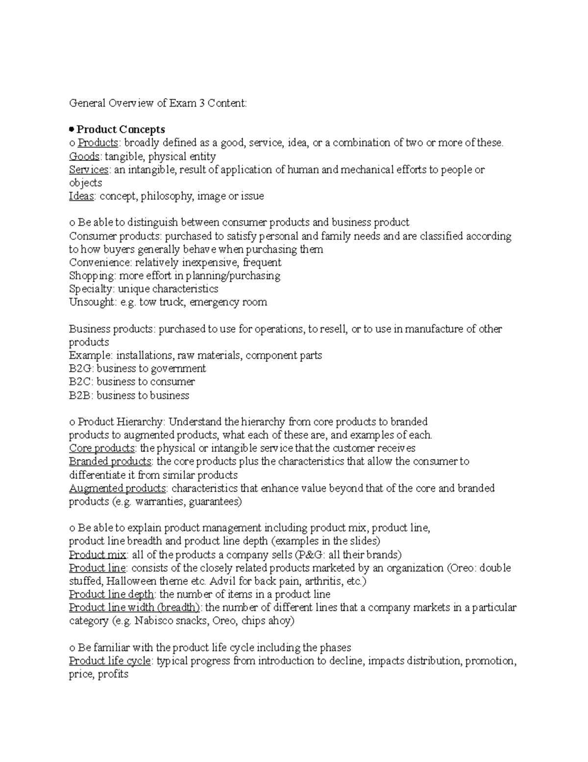 General Overview of Exam 3 Content - General Overview of Exam 3 Content ...