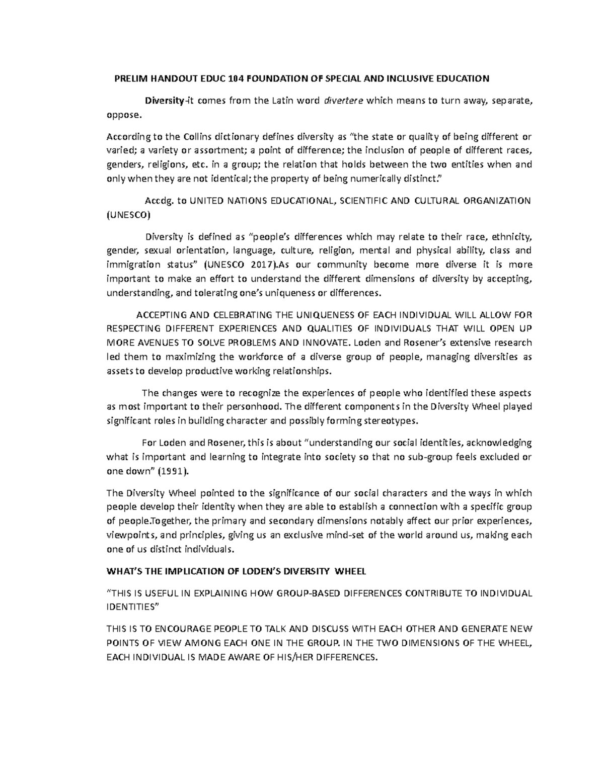 Handout Educ 104 Foundation Full Coverage Prelim Handout Educ 104