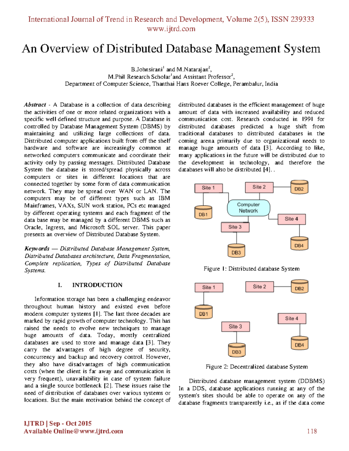 Ijtrd 106 - 0000 - ijtrd IJTRD | Sep - Oct 2015 An Overview of ...