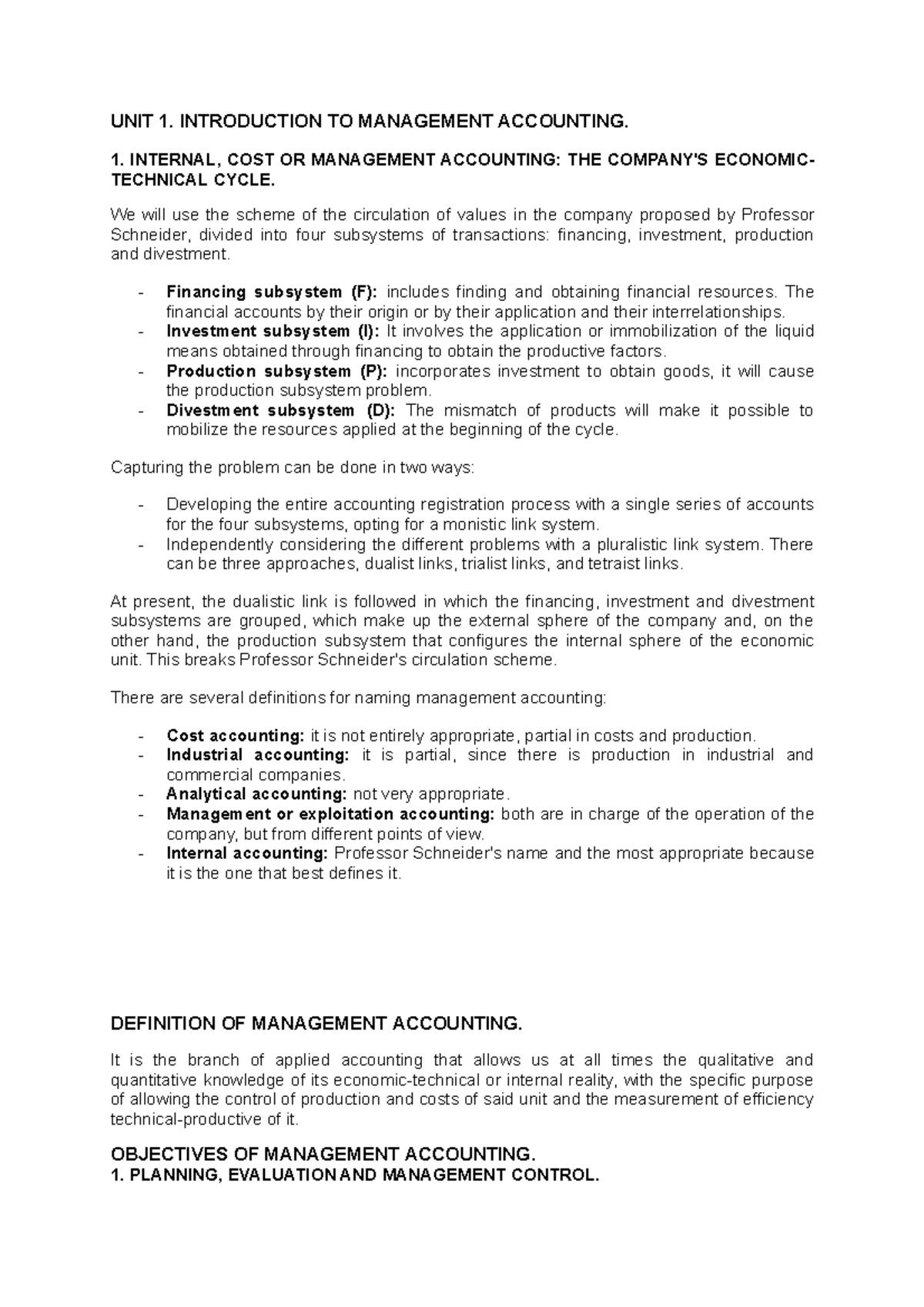 Unit 3 Global Political Economy - UNIT 1. INTRODUCTION TO MANAGEMENT ...