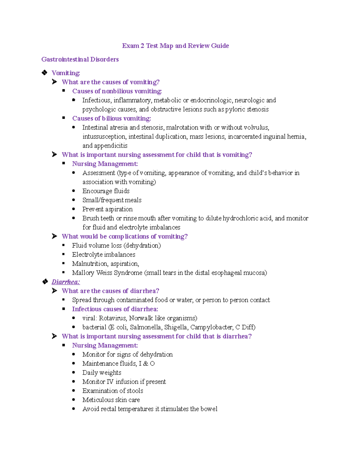 NURS 330 Test Map, Review Guide, Practice Questions for Exam 2 - Exam 2 ...