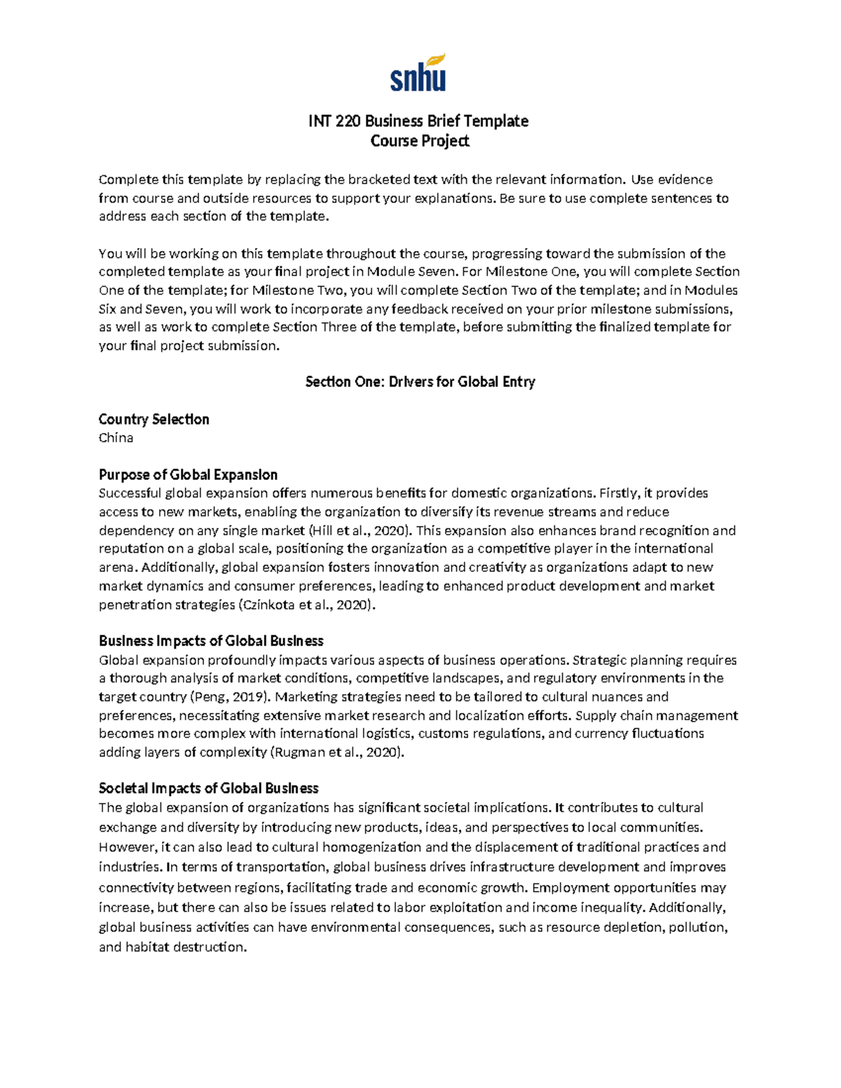 INT 220 Business Brief Template (6) - INT 220 Business Brief Template ...