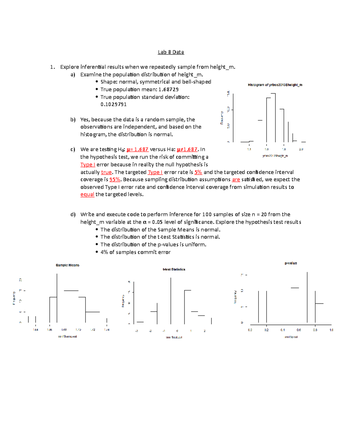 Lab 8 (3-18) - qtm lab assignment - Lab 8 Data Explore inferential ...