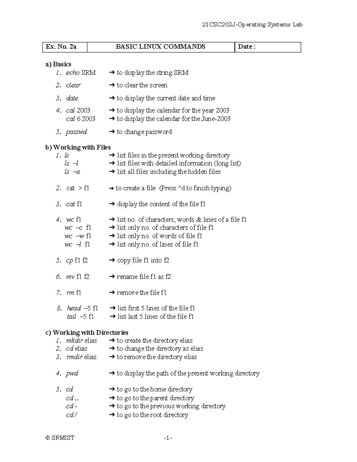 OS Exp 2 - THIS IS THE OS LAB EXPERIMENT NO 2 DETAILS - 21CSC202J ...