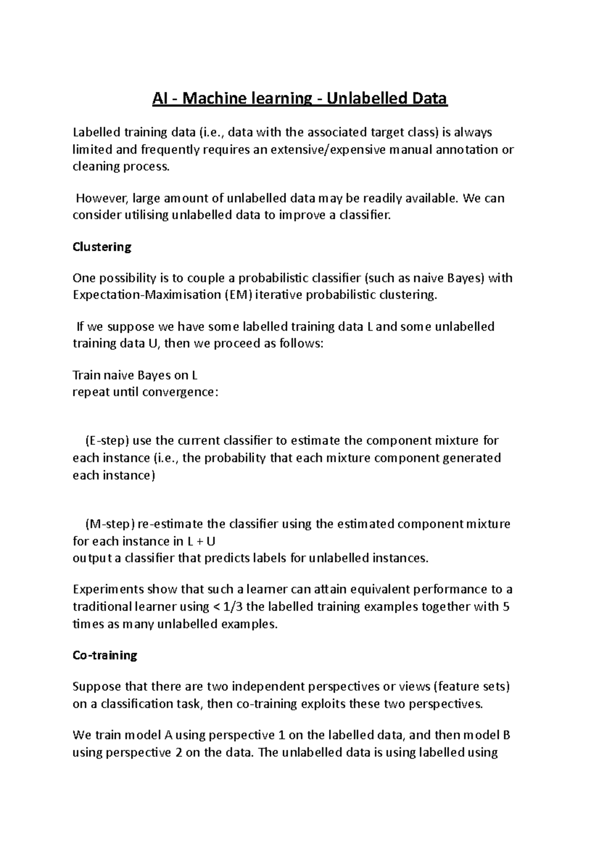 AI - Machine learning - Unlabelled Data - AI - Machine learning - Unlabelled Data Labelled ...