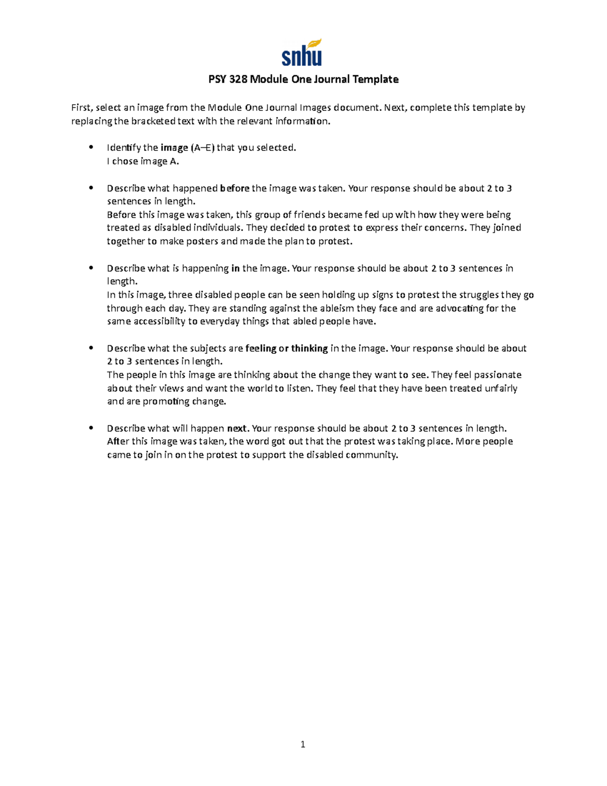 PSY 328 Module One Journal Template - PSY 328 Module One Journal ...