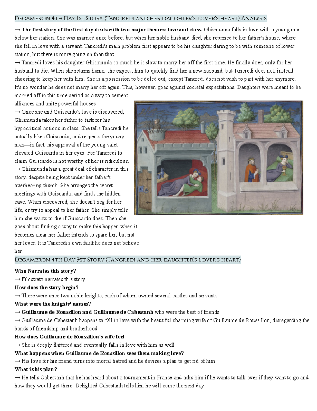 Italian Renaissance Midterm Study Guide Part 3 - Decameron 4th Day 1st ...