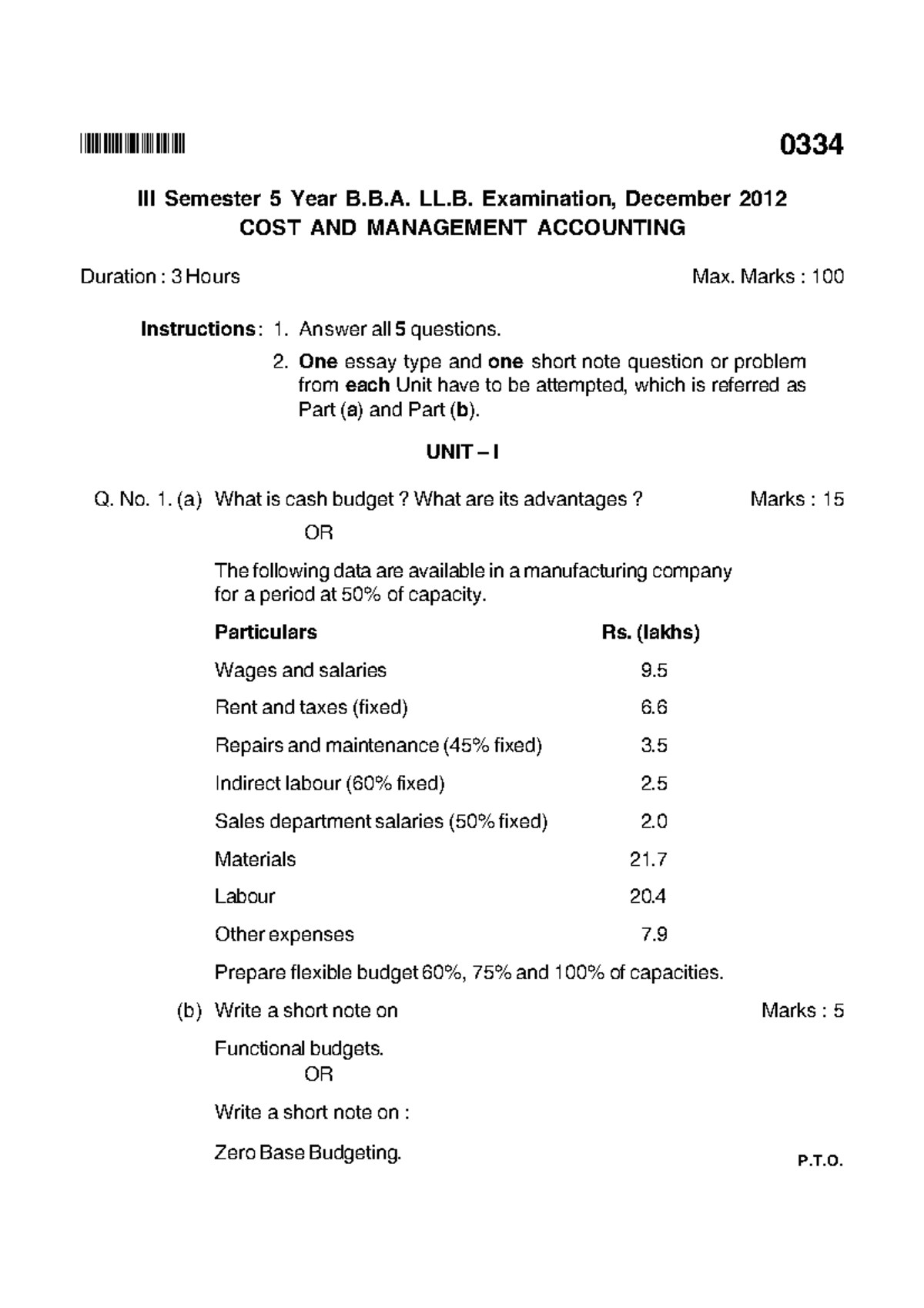 cost and management accounting previous year question paper - BHQQRB ...
