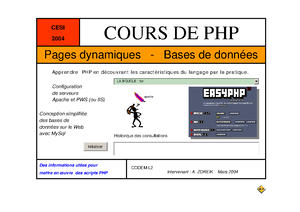 TPN5 - Programmation Web Dynamique PHP – TP N Objectif : réaliser un script de saisie et de ...