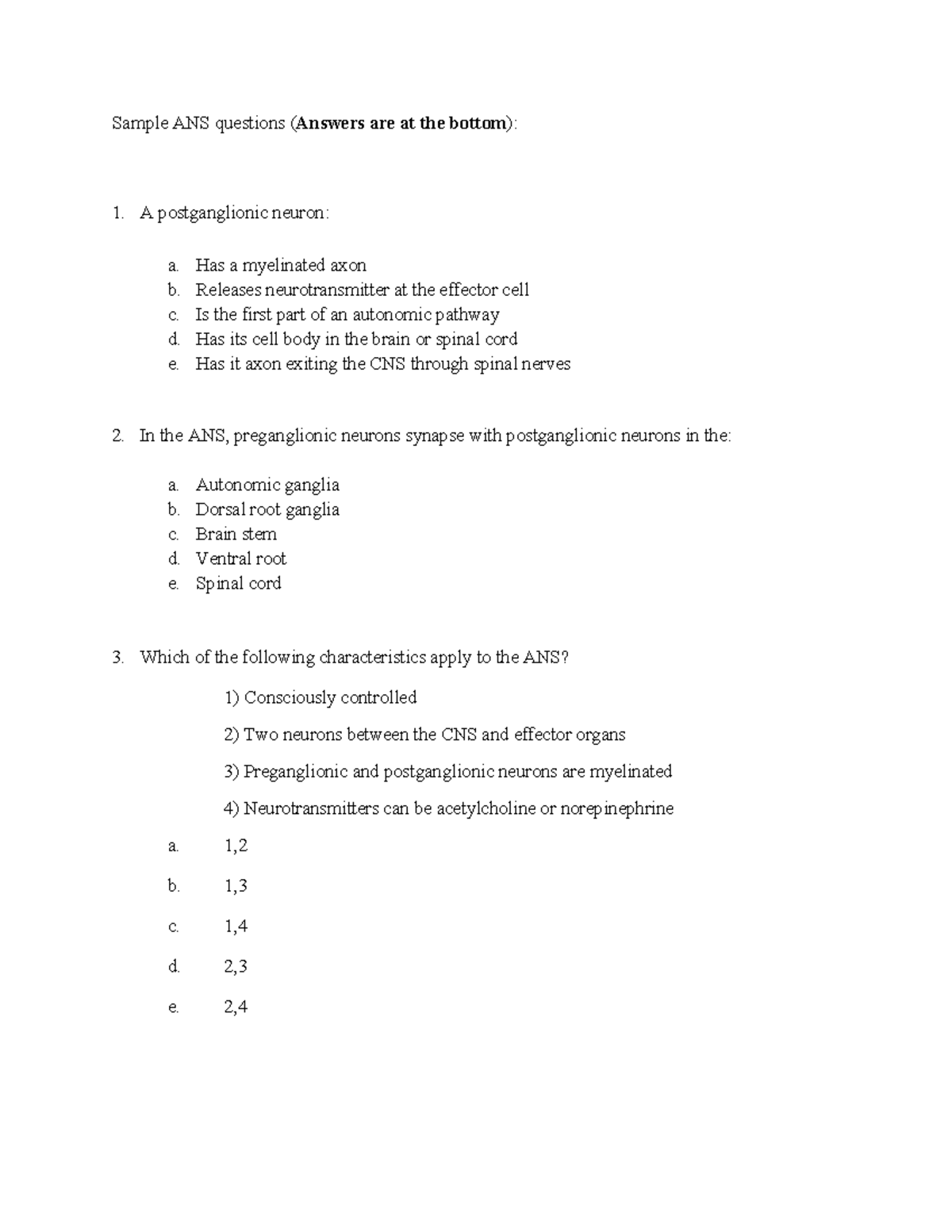 ANS K Smith PDF copy Sample MCQs - Sample ANS questions ( Answers are ...