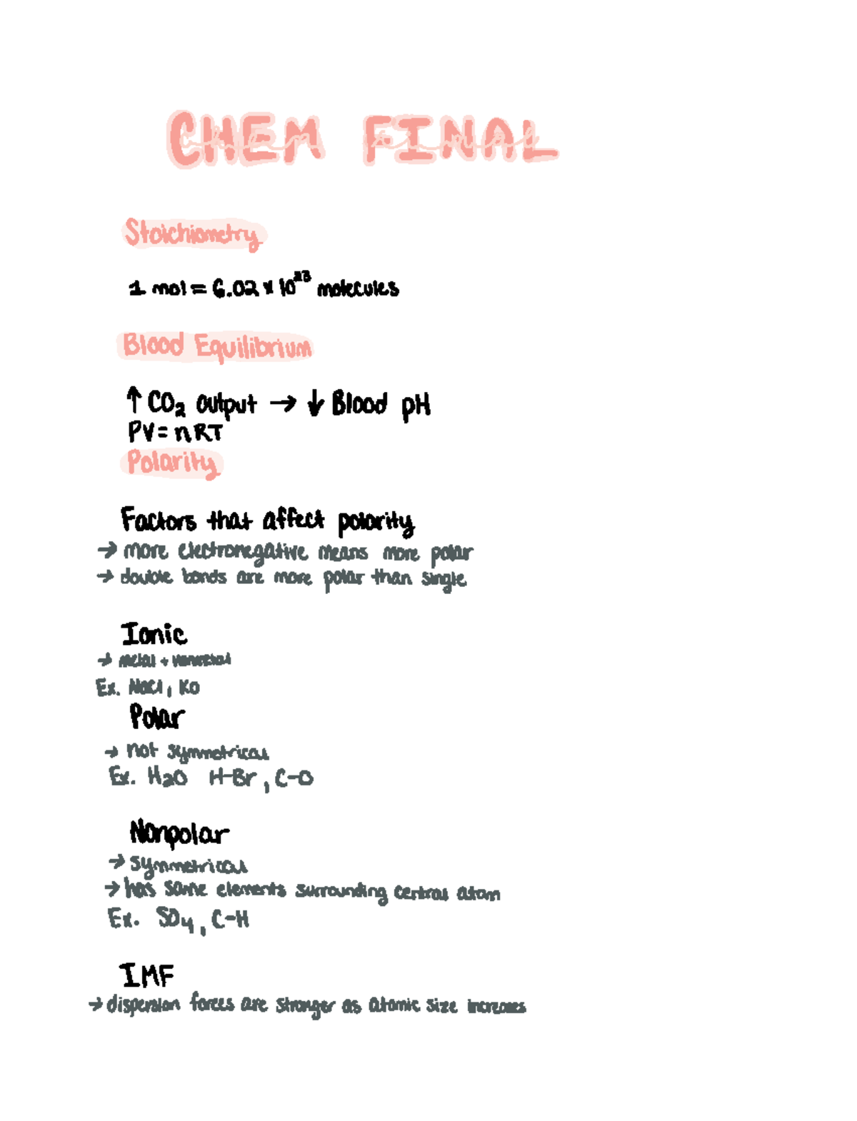 Final Exam Study Guide - Tim Tseng - CHEER FINAL Stoichiometry 1 Mol 6 ...