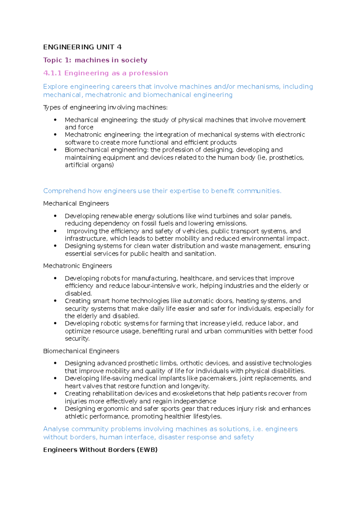 Engineering UNIT 4 - conent alligned with the syllubus - ENGINEERING ...