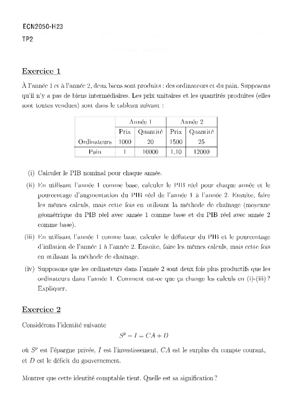 TP2 - Énoncé - ECN2050 - Studocu
