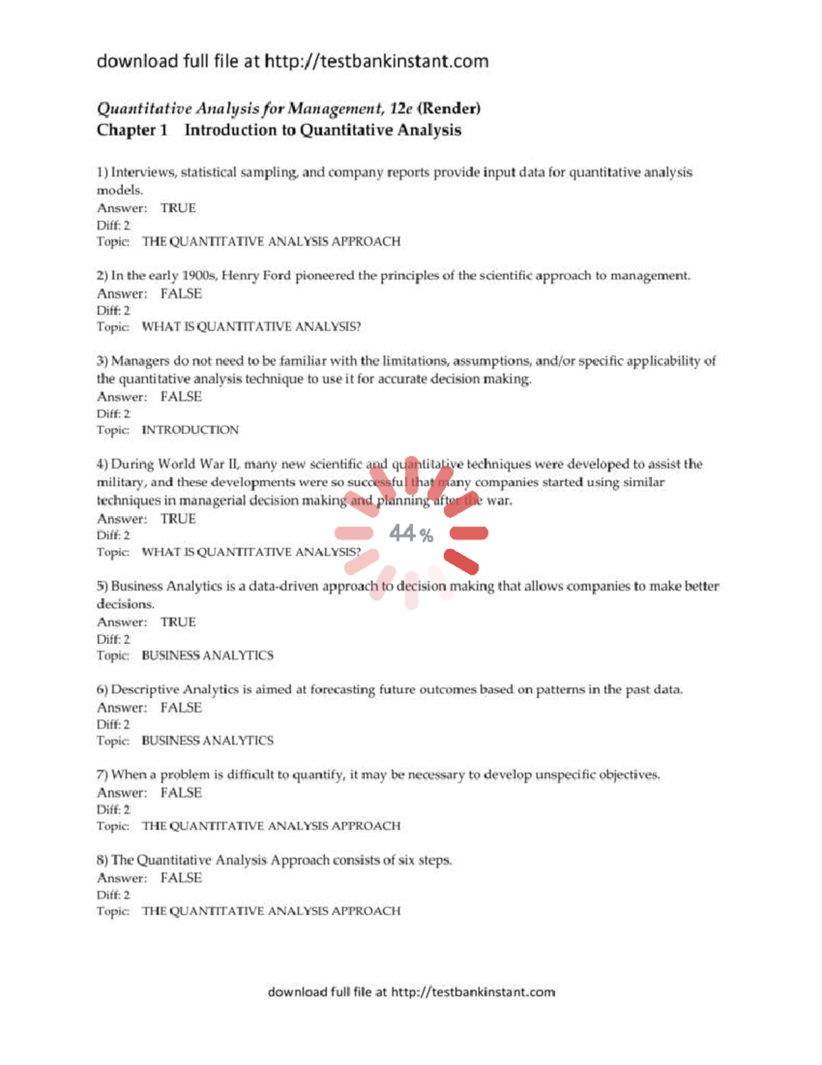 Quantitative Analysis Render (Chapter 1) - Management Science - Studocu