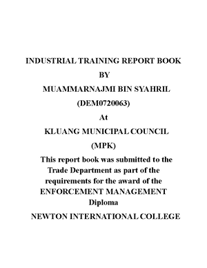 Log Book Report Template - LOG BOOK REPORT STUDENT NAME: MUAMMARNAJMI ...