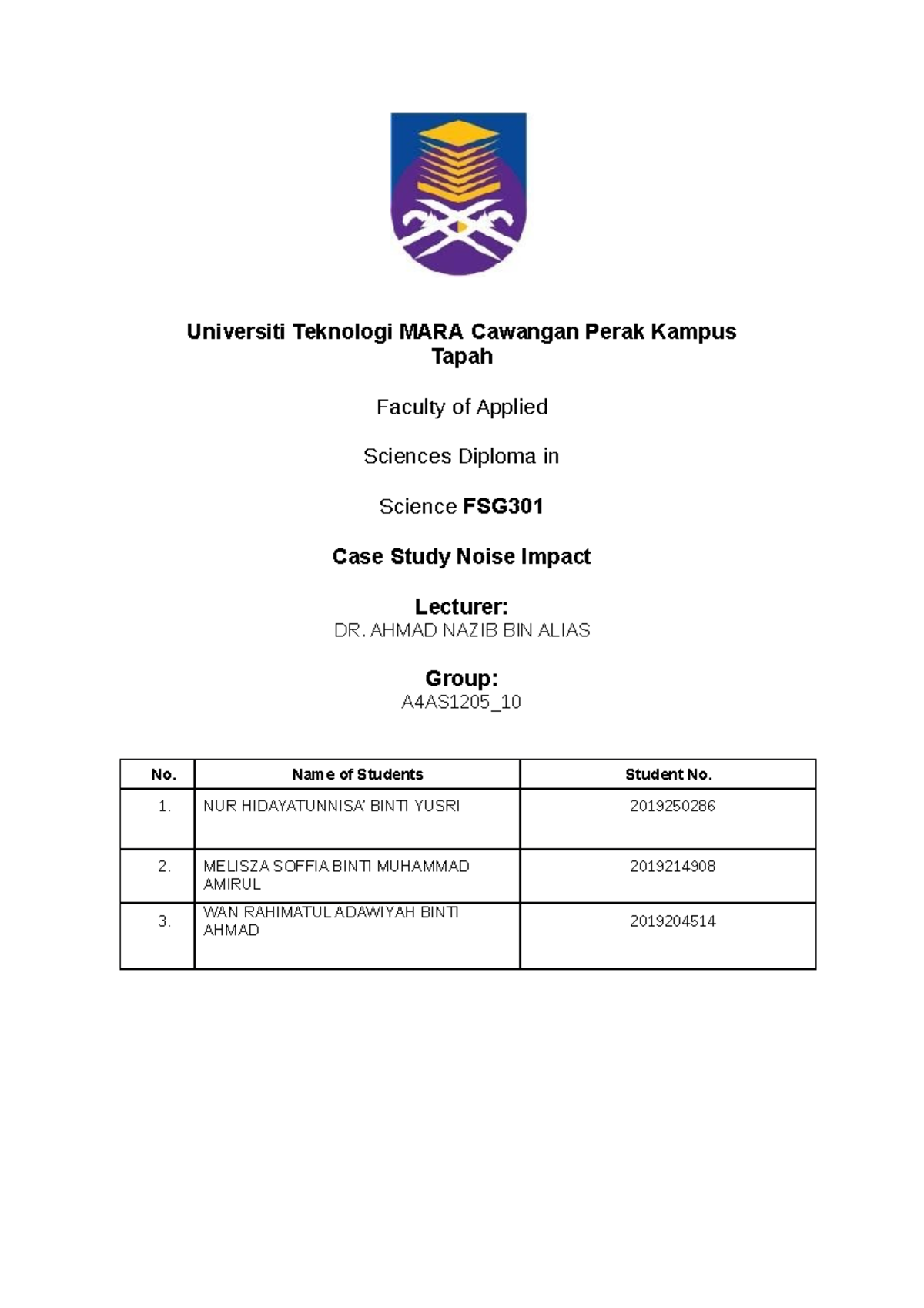 Fsg case study - this assignment is given by our lecture so we did it ...
