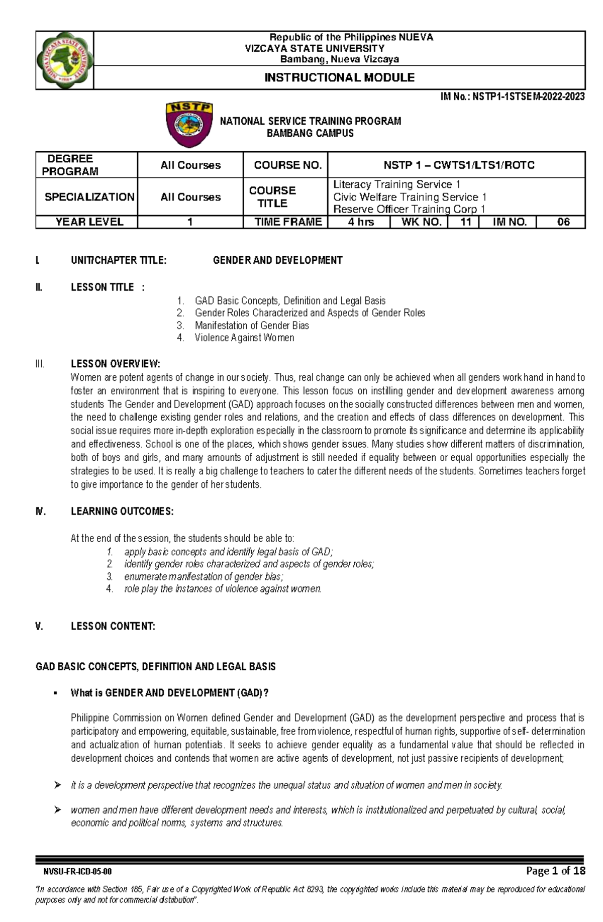 Module-6 - Education - VIZCAYA STATE UNIVERSITY Bambang, Nueva Vizcaya ...
