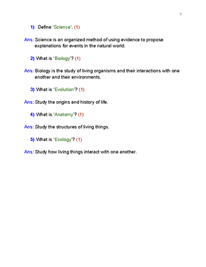 Basic biology broad question & answer 1 - BASIC BIOLOGY BROAD QUESTION ...