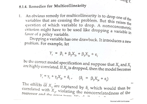 Multicollinearity - Econometrics 2 - Studocu