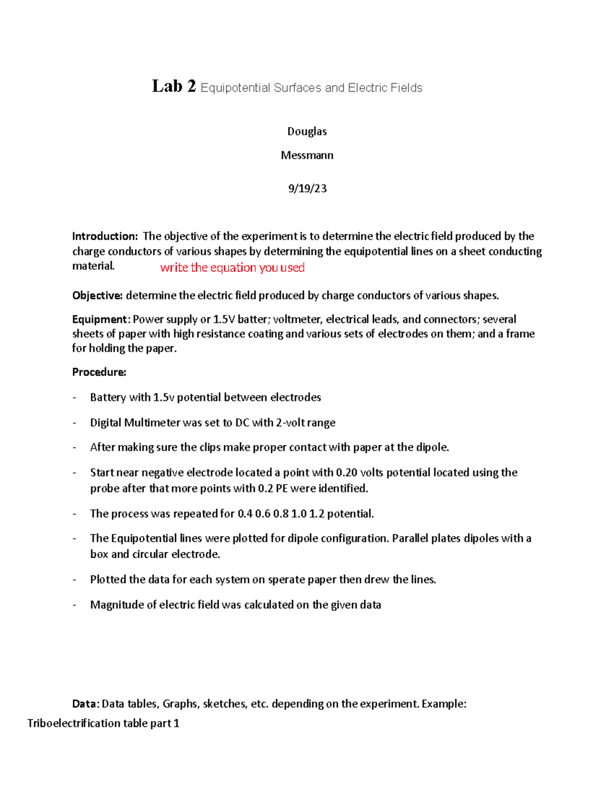 1D6F94EF FAF2 4A72 8BC1 119FB2CB8D5C - Lab 2 Equipotential Surfaces and ...