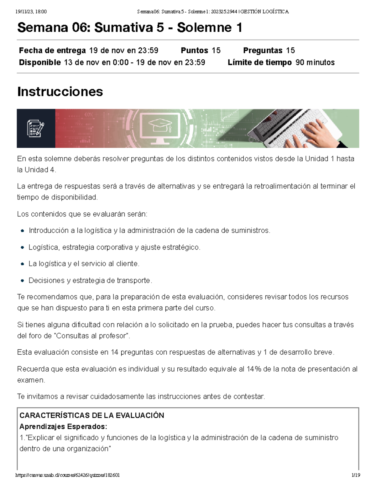 Semana 06 Sumativa 5 - Solemne 1 202325.2944 GestióN LOGÍ Stica mio - Semana 06: Sumativa 5 ...