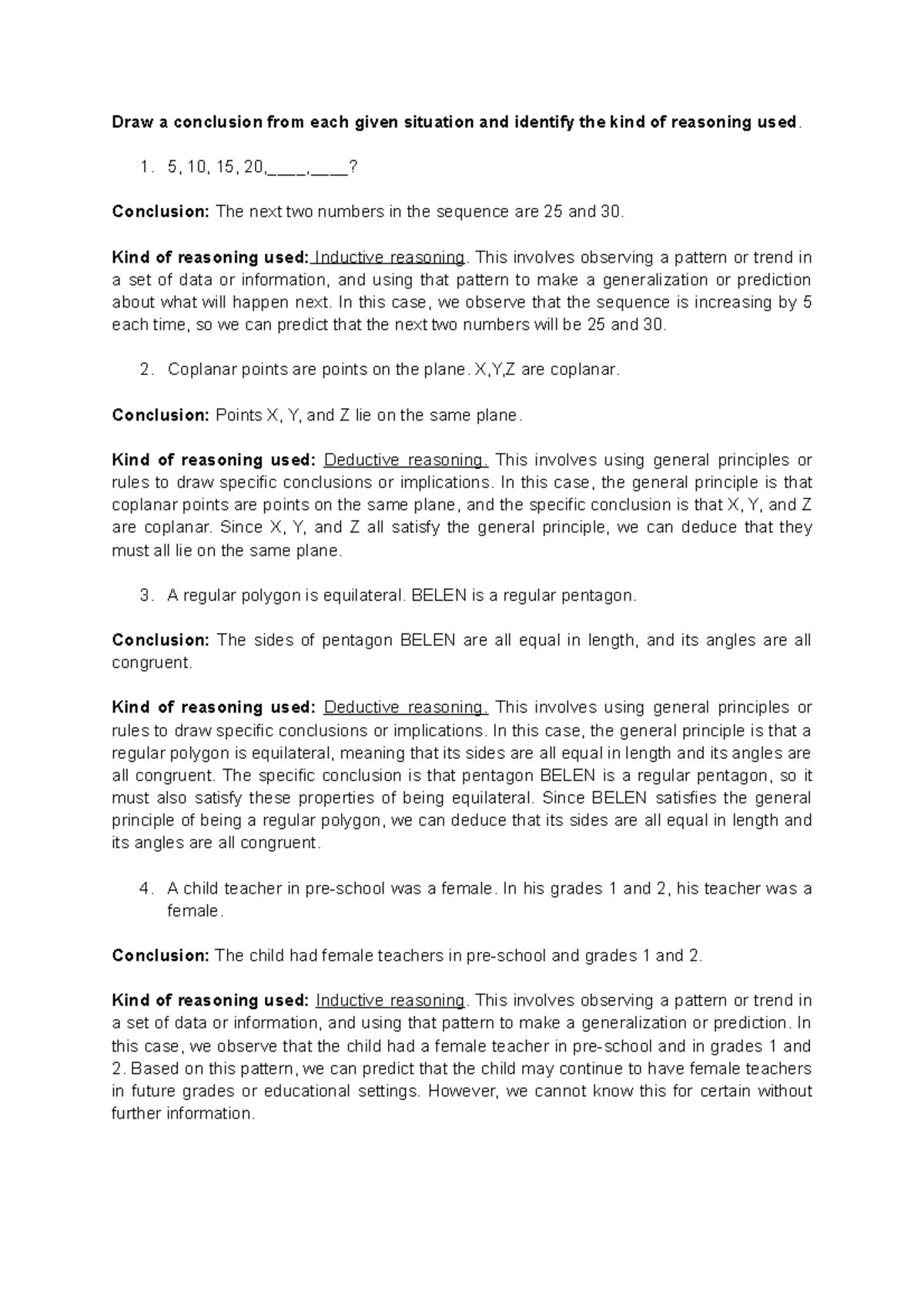 MATH- Edelyn - An insighful information - Draw a conclusion from each ...