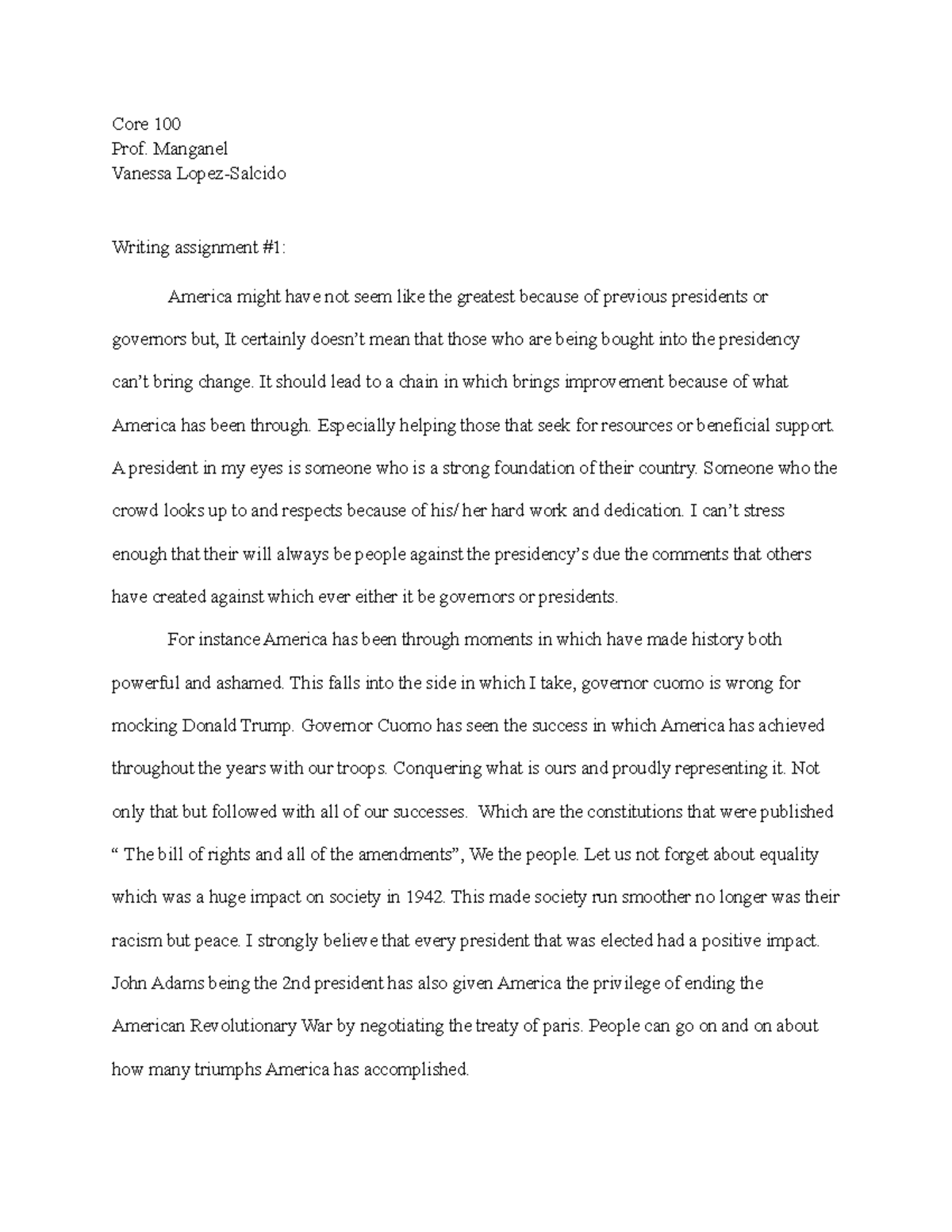 Core 100 - mandatory assignment - Core 100 Prof. Manganel Vanessa Lopez ...
