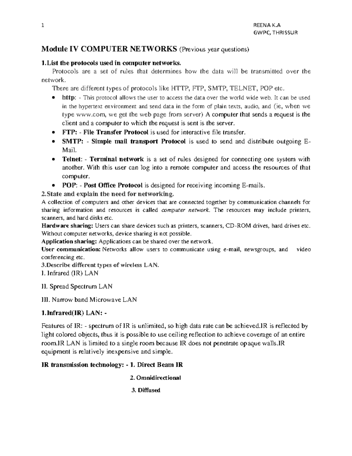 CHNmod 4 - To understand computer networks. 7 To understand internet ...