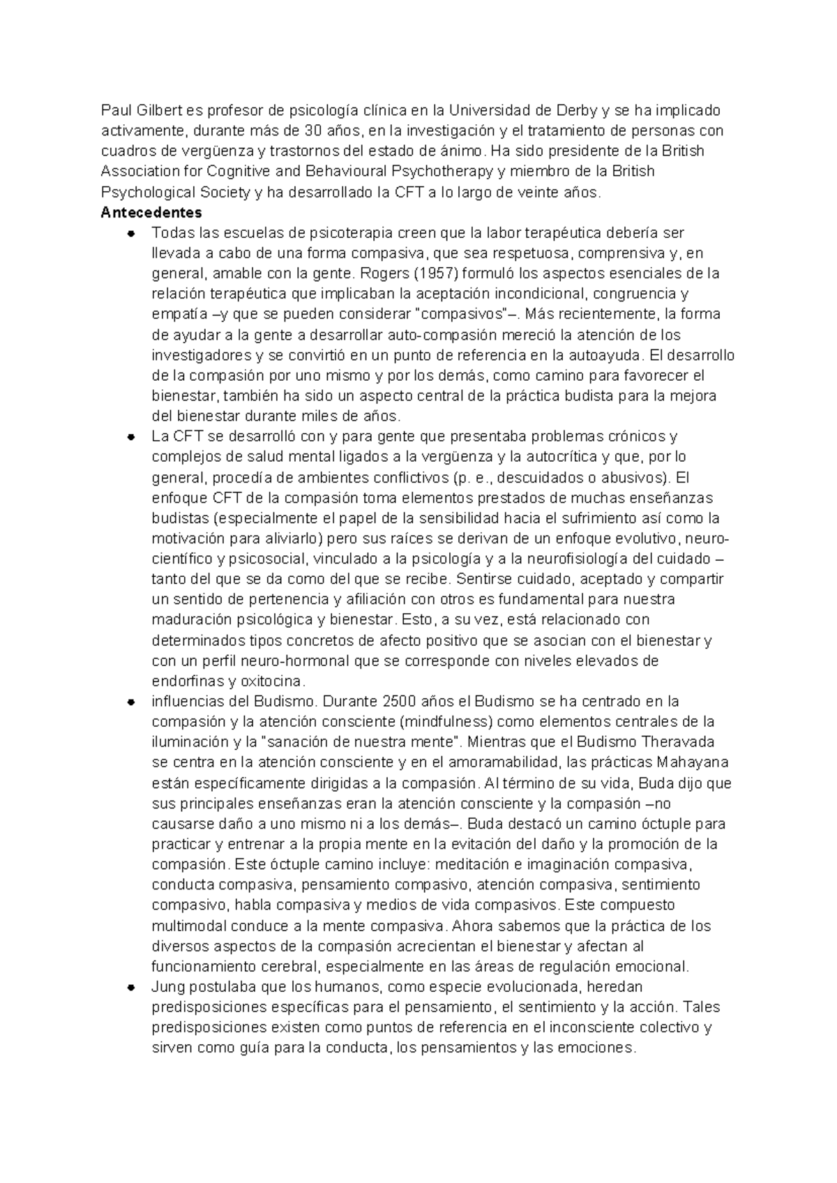 Terapia Centrada en la Compasión (CFT) - Paul Gilbert es profesor de ...