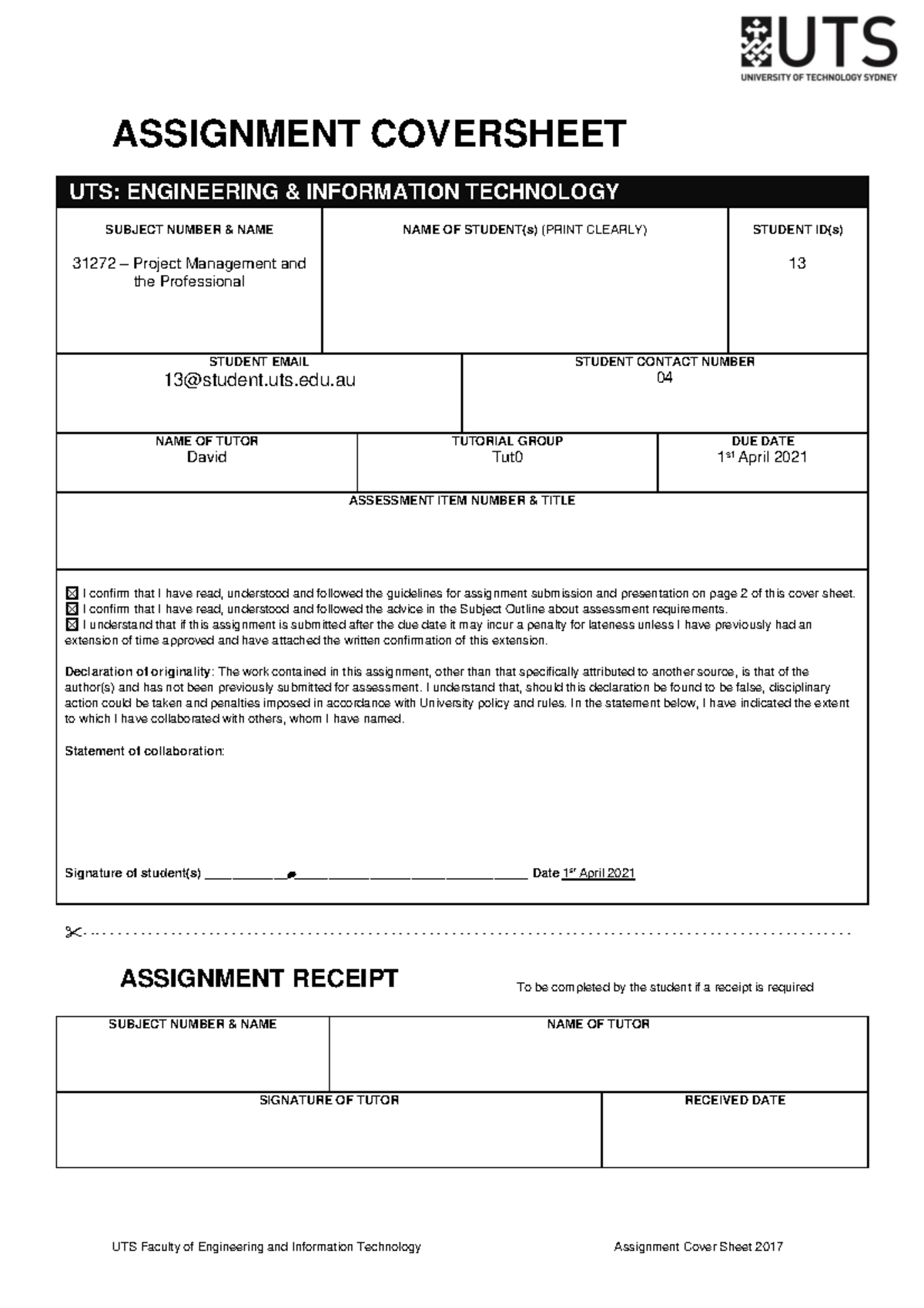 31272 A1 2021 AUT - UTS Faculty of Engineering and Information ...