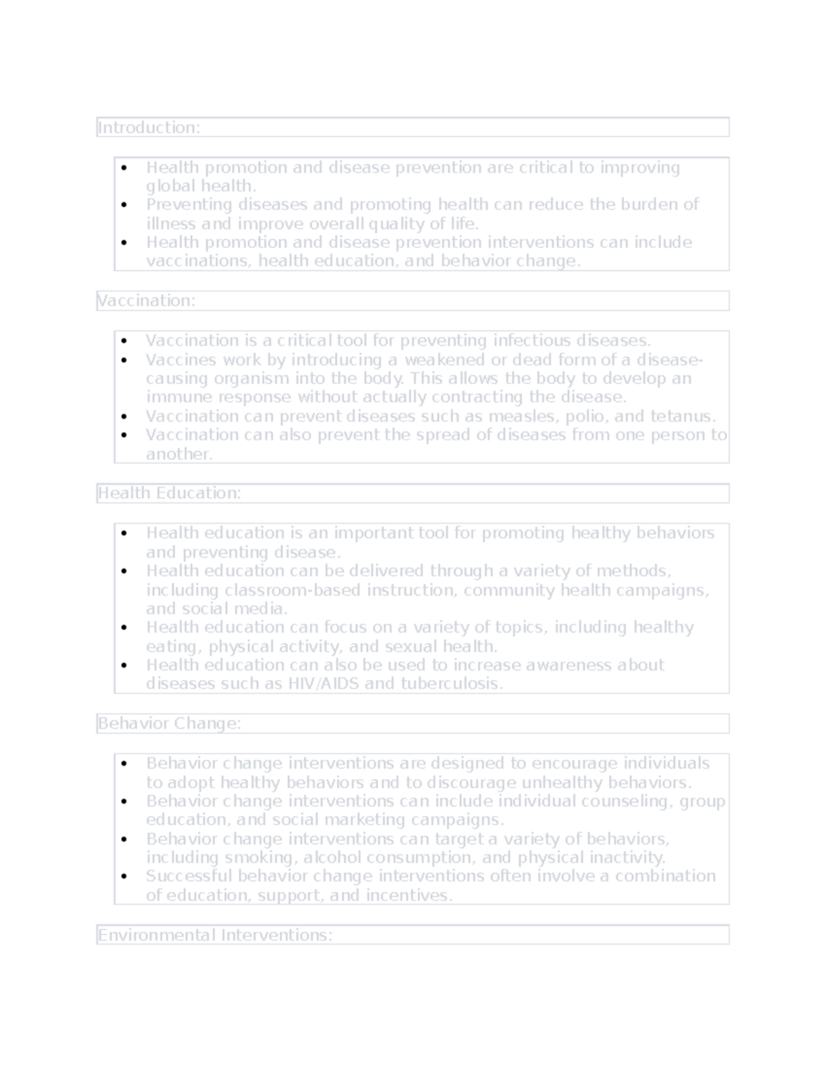 Seven - summary of chapter 7 - Global Health 101 - Introduction: Health ...