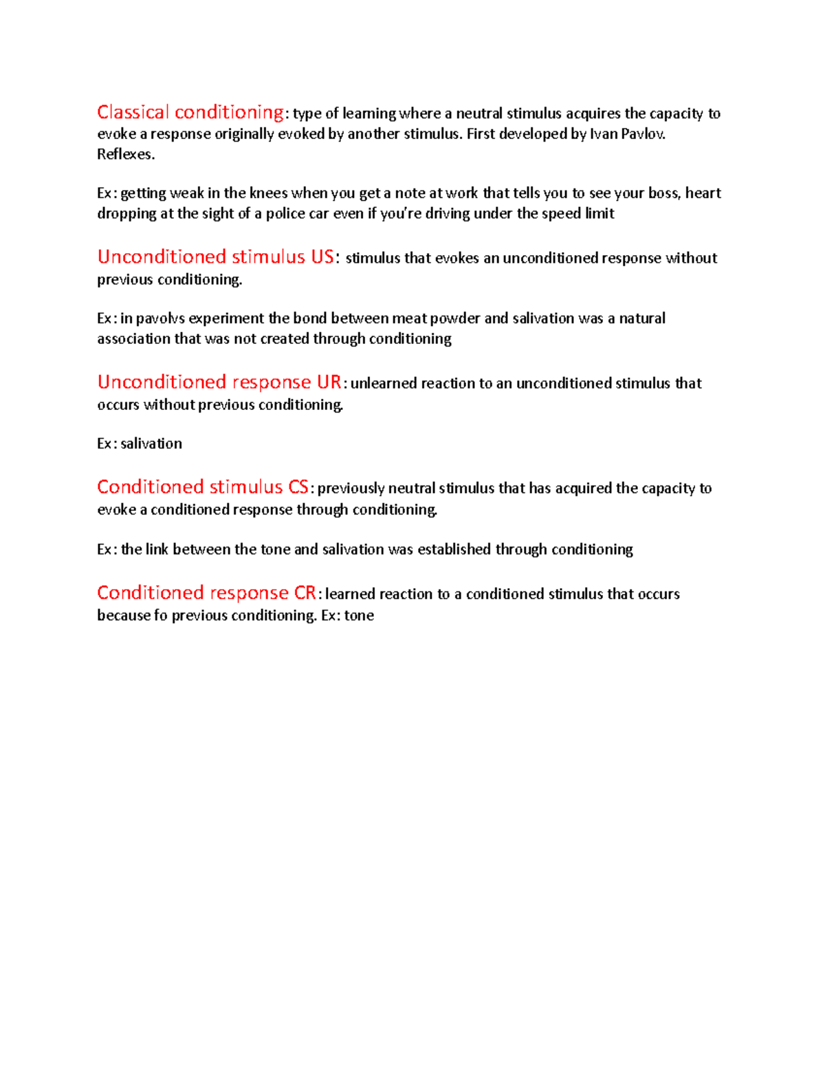 Pavlovs classical conditioning - Classical conditioning: type of ...