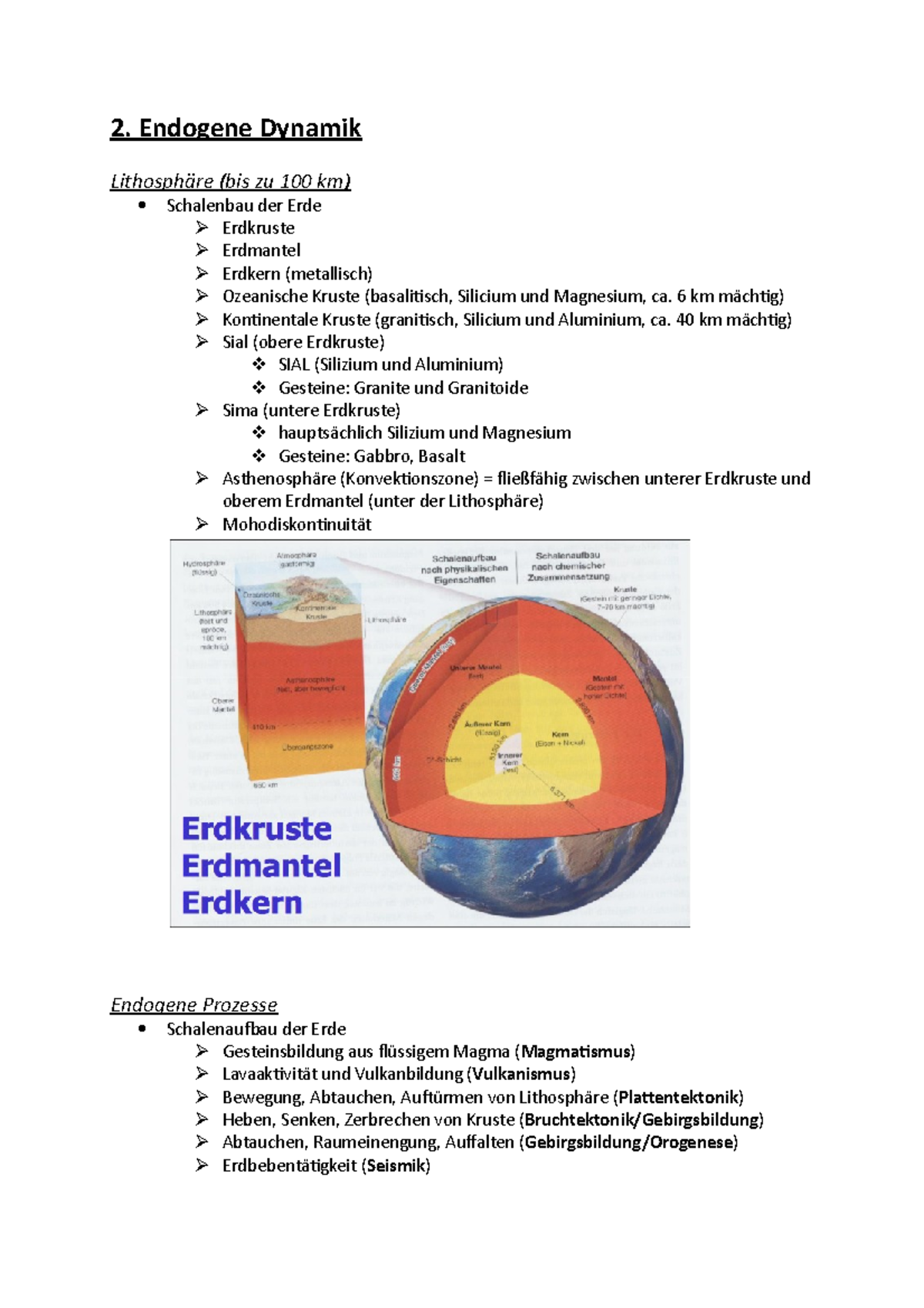 2. Endogene Prozesse - Sommersemester 2018 - 2. Endogene Dynamik ...