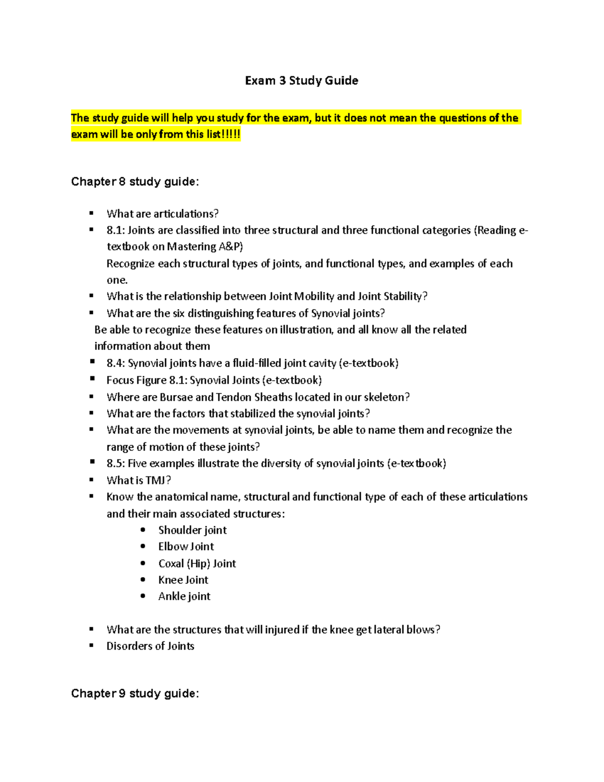 Exam 3 study guide - Integrate: The Pearson Custom Library for Anatomy ...