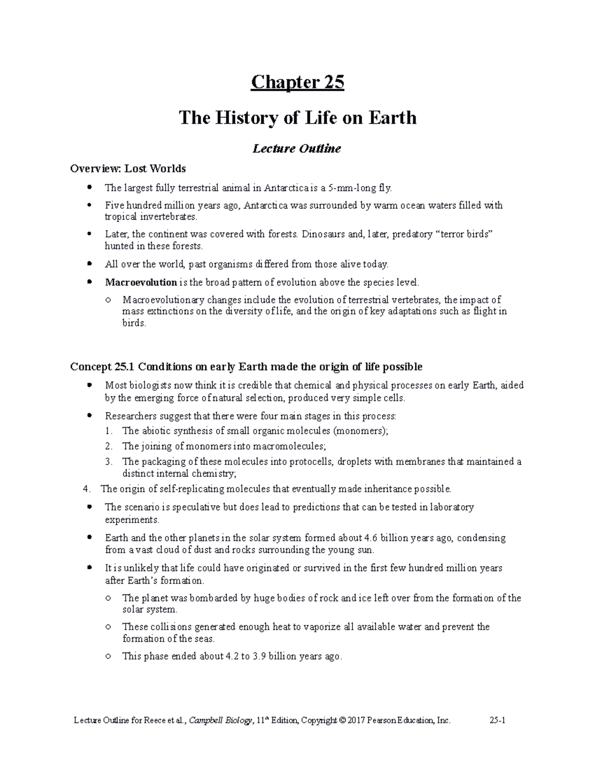 Reece 11e Lecture Ch25 - Chapter 25 The History of Life on Earth ...
