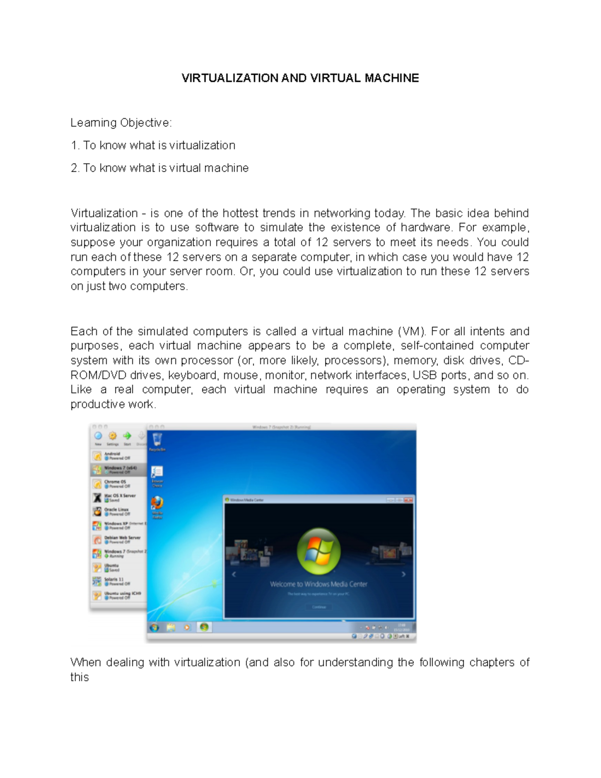 Virtualization and Virtual Machine - VIRTUALIZATION AND VIRTUAL MACHINE ...