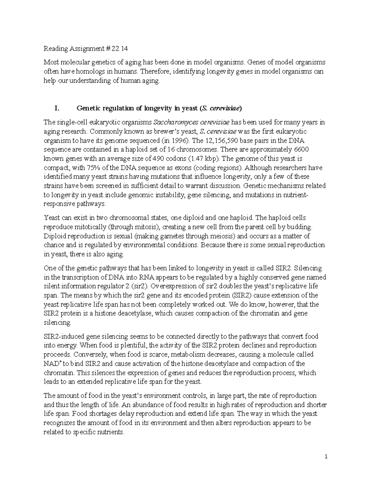 R14 - Lecture notes 14 - Reading Assignment # 22 14 Most molecular ...