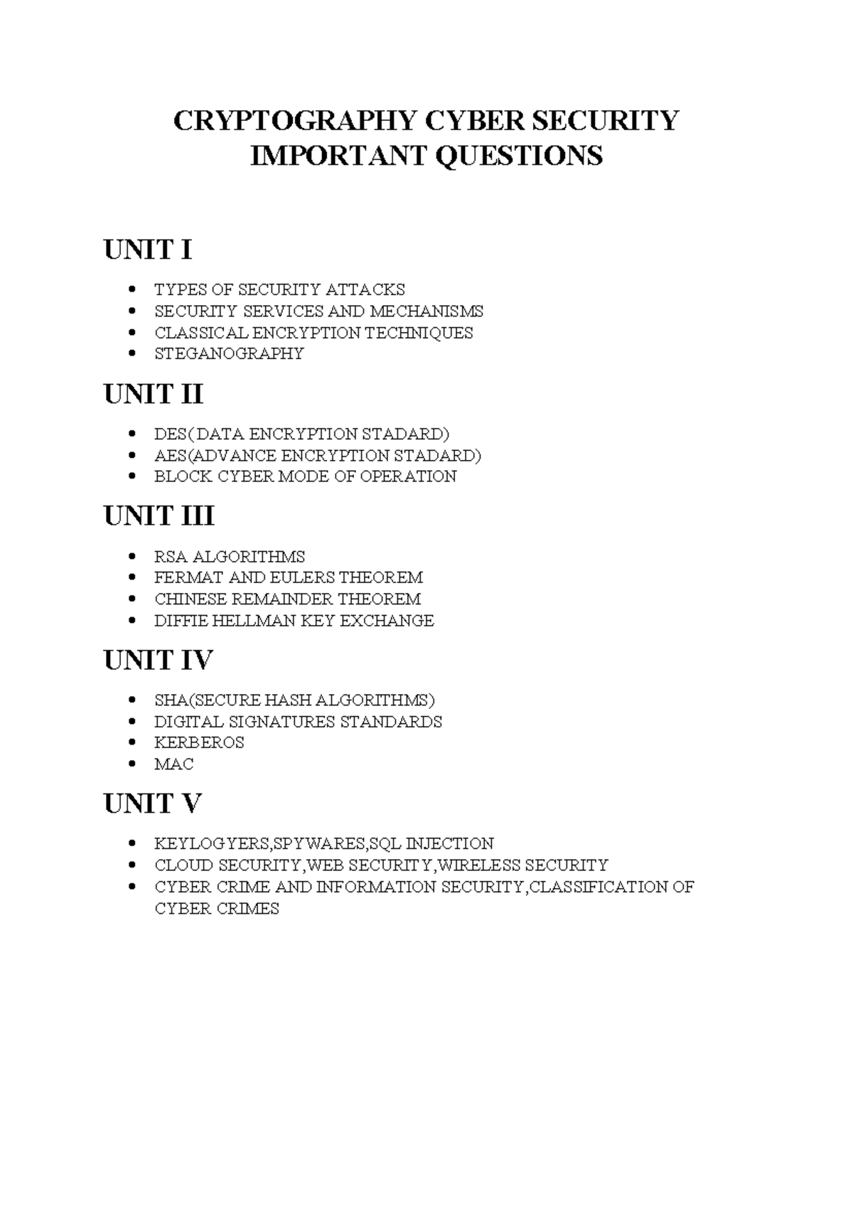 Cryptography Cyber Security Important Questions - CRYPTOGRAPHY CYBER SECURITY IMPORTANT ...