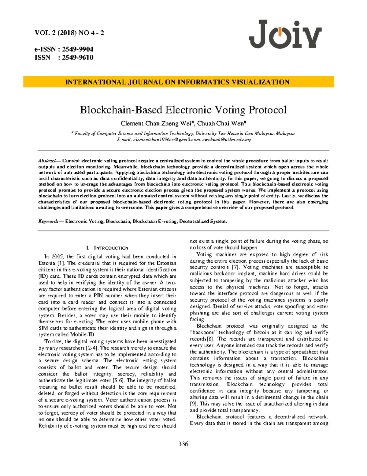 Blockchain-Based Electronic Voting Protocol - Meanwhile, blockchain technology provide a - Studocu