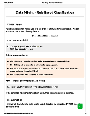 6 - Introduction to Datta mining - Data Mining and Knowledge Discovery - Studocu