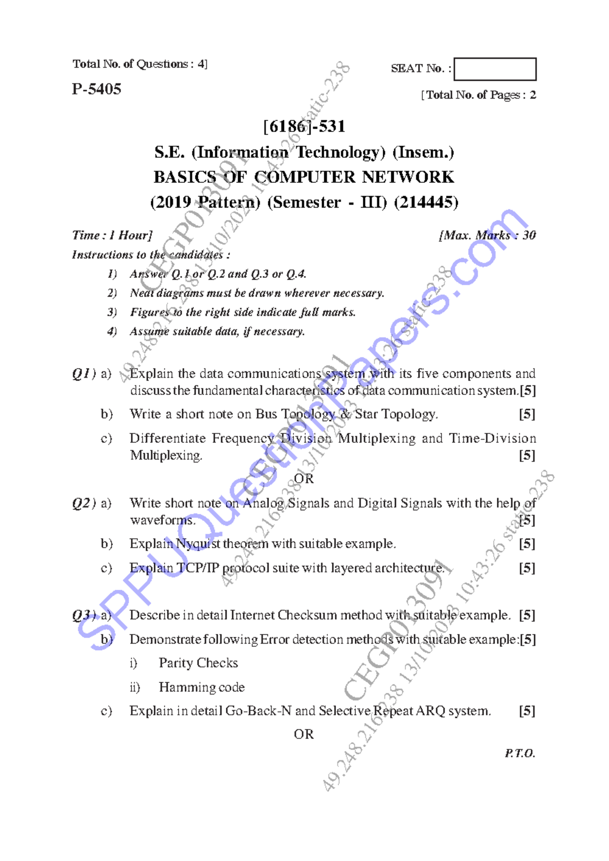 Be information-technology-engineering semester-3 2023 october - Studocu