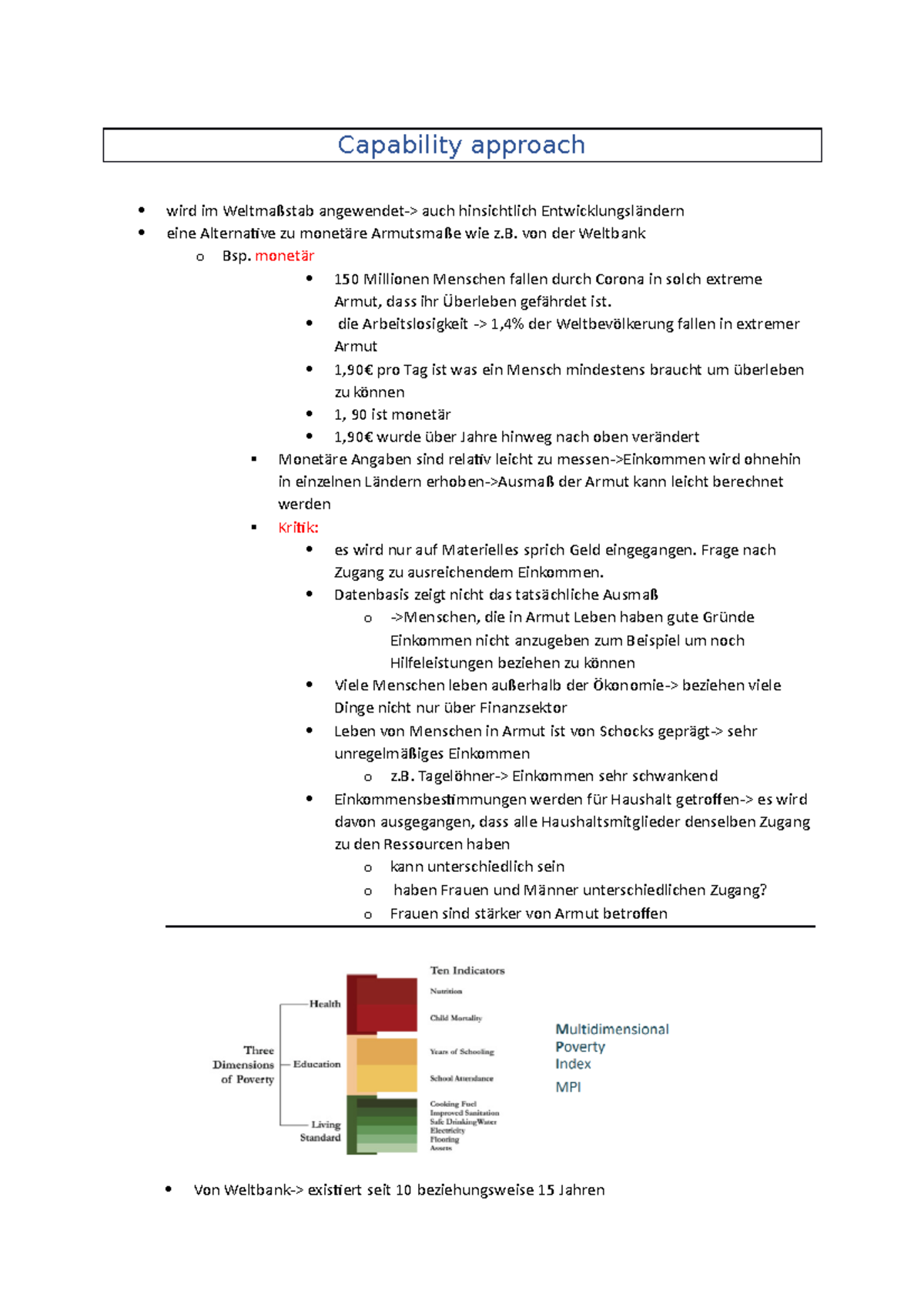 Capability approach - Zusammenfassungen einzelner Vorlesungen ...